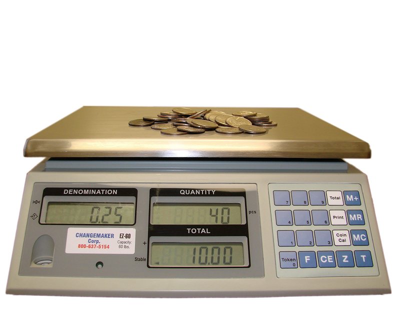 EZ-60 Fast and Easy Coin Counting Scale – ChangeMaker Corp